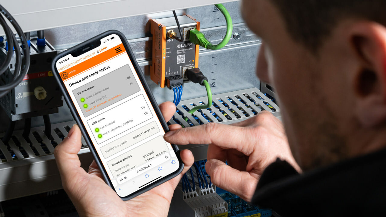 Predictive maintenance monitors Industrial Ethernet data cables ...